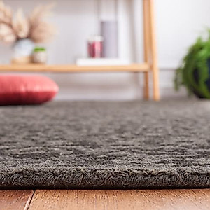 SAFAVIEH Dip Dye Collection Area Rug - 8' x 10', Dark Grey, Handmade Oriental Diamond Wool, Ideal for High Traffic Areas in Living Room, Bedroom (DDY151H)