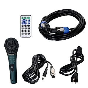 PRORECK Party 12 Portable 12-Inch Woofer 2-Way Powered PA Speaker System Combo Set with Bluetooth/USB/SD Card Reader/FM Radio/Remote Control/Speaker Stand