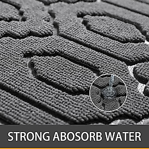 Door Mats Outdoor for Front Door, 29.5"x17" Non Slip Welcome Mats Outdoor Low-Profile Indoor Rug Entryway Doormat for High Traffic Areas, Grey Durable Door Mat