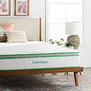 Linenspa 10 Inch Latex Hybrid Mattress - Supportive - Responsive Feel - Medium Firm - Temperature Neutral - California King