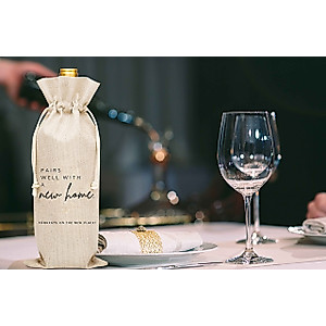Housewarming Wine Gift Bags, New Home Wine Bag For Friends, Client Gift From Realtors, 1 Pc Wine Bag (A47)