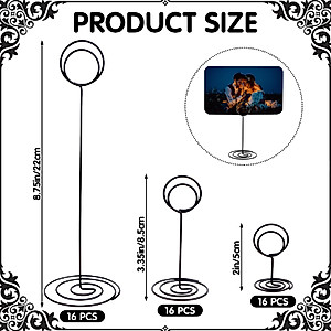 48pcs Table Number Holders 3 Sizes Black Place Card Holder Table Card Stand Wire Picture Holder Table Card Holder Standing Table Sign Holder for Centerpieces Restaurant Wedding Anniversary Party