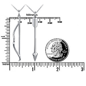 DAOCHONG S925 Sterling Silver Mens Womens Bow Arrow Couple Lovers Pendant Bff Friendship Best Friend Necklace Matching Valentine Day Gift for Women Her