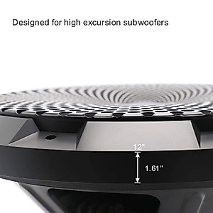 RECOIL 12-Inch High Excursion Black Steel Mesh Subwoofer Grille (12 inch)