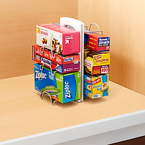 YouCopia WrapStand, Adjustable Kitchen Wrap, Foil and Bag Box Organizer for Kitchen Cabinet and Pantry Storage, White