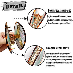 YOSOMK 3" Retro Blue Eye Hair Claw Clips - Non-slip Small Hair Accessories for Women With Unique Design and Stitching Color for Thick and Thin Hair