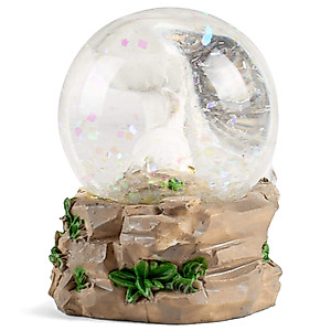 Elanze Designs Pretty Unicorns Fairy Tale Fantasy Horse Figurine Mini 45MM Sturdy Polyresin Princess Daughter Girls Glitter Water Snow Globe Tabletop Decoration