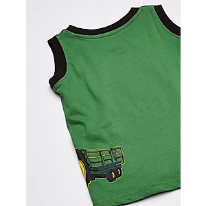 John Deere boys Muscle T-shirt T Shirt, John Deere Green Black, 4 US
