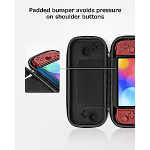tomtoc Carrying Case for Hori Nintendo Switch Split Pad Compact, Hard Shell Protective Travel Bag with 10 Game Cartridges, Split Pad Fit Controllers case, Shockproof, Lightweight, Portable, Black