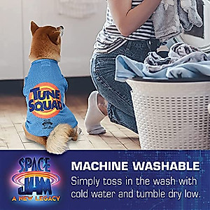 Looney Tunes Space Jam 2 Tune Squad Dog Tank Top, Medium Dog Shirt | Looney Tunes Space Jam Jersey, Mesh Blue Dog Shirt for Medium Dogs from Space Jam Movie