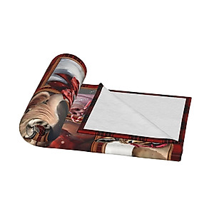 Christmas Blanket Highland Cow Farm Animal Throw Blanket Ultra Soft Cozy Fleece Goat Chicken Goose Duck Pig Donkey Gift Fuzzy Plush Bedding Blankets for Kids Adult Girls Boys Women Men 50"x40"