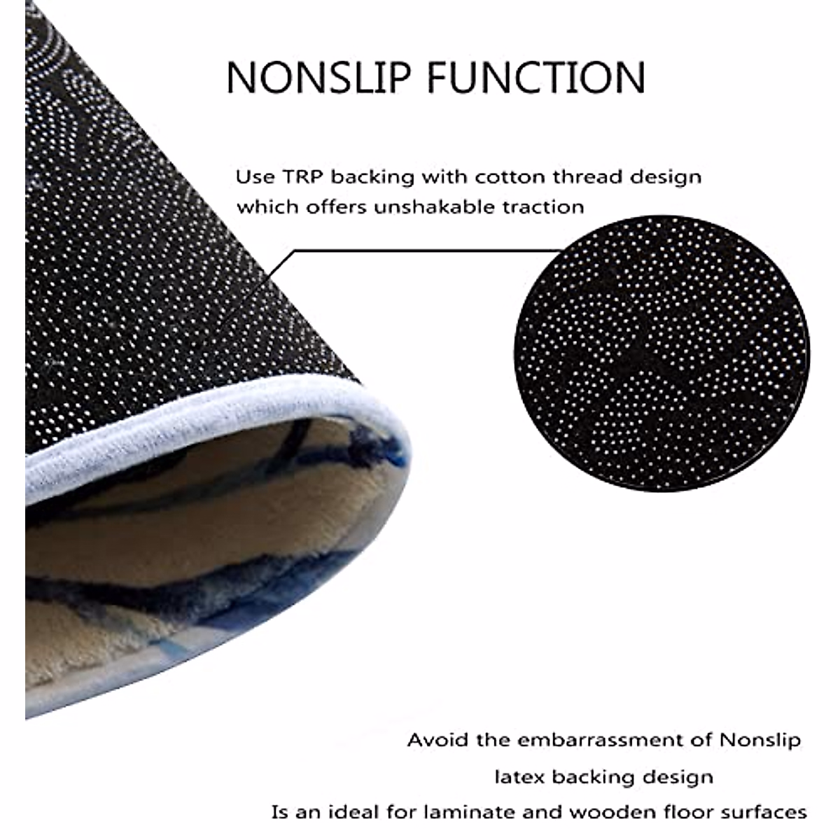 RoomTalks Green Leaf Print 2x3 Area Rug - Faux Wool Non-Slip Cute Bohemian Summer Spring Plants Leaves Bathroom Rug Washable Small Throw Rugs for Entryway Indoor Kitchen Rugs Low-Pile Porch Doormat