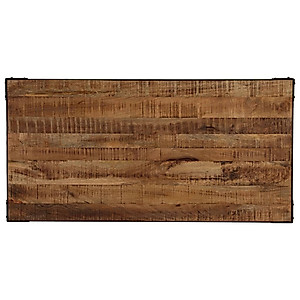 Dining Table,Retro Bar Table,Laptop Computer Desk,Kitchen Home Furniture,Indoor Bar,Rectangle Coffe Table,Very Practical Dinner Party, Study, Office Work, Solid Rough Mango Wood and Steel 47.2"