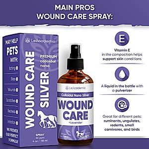 Dog Wound Spray | Cat and Dog Wound Care | Dog Itch Spray | Pet Wound Care + Lavender | Wound Care for Dogs | Cat Wound Care | Horse Wound Care | Wound Care for Cats | Chicken Wound Spray | 4 Oz