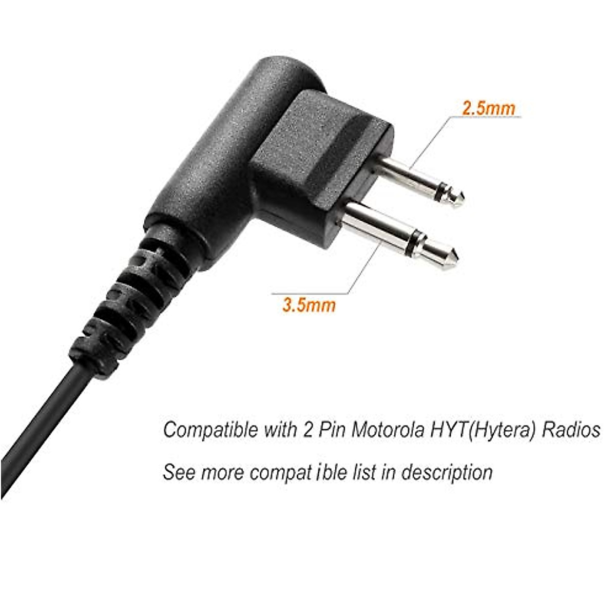 abcGoodefg Two Way Radio Earpiece, 2 Pin Walkie Talkie Earpiece Headset with PTT Mic Compatible with Motorola CP200 CP200D CLS1110 CLS1410 CLS1450 GP300 GP308