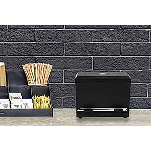 Mind Reader Anchor Collection, One Touch Straw Dispenser, Countertop Organizer, Black 4.5 x 9.25 x 7