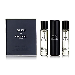 CHANEL Bleu De Eau De Toilette Travel Spray & Two Refills for Men - 3x20ml/0.7oz,