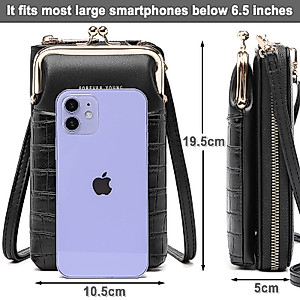 KINOUCHI Small Crossbody Cell Phone Bag for Women, Fashion Leather Shoulder Bags Travel Wallet Purse, with 6 Card Slots Adjustable Shoulder Strap