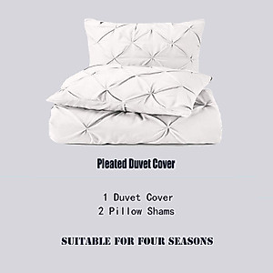 White House Linen Luxury Pinch Pleated/Pintuck 100% Egyptian Cotton 800 TC Decorative 3-Piece Duvet Cover Set Zipper Closer Twin XL Beige Solid