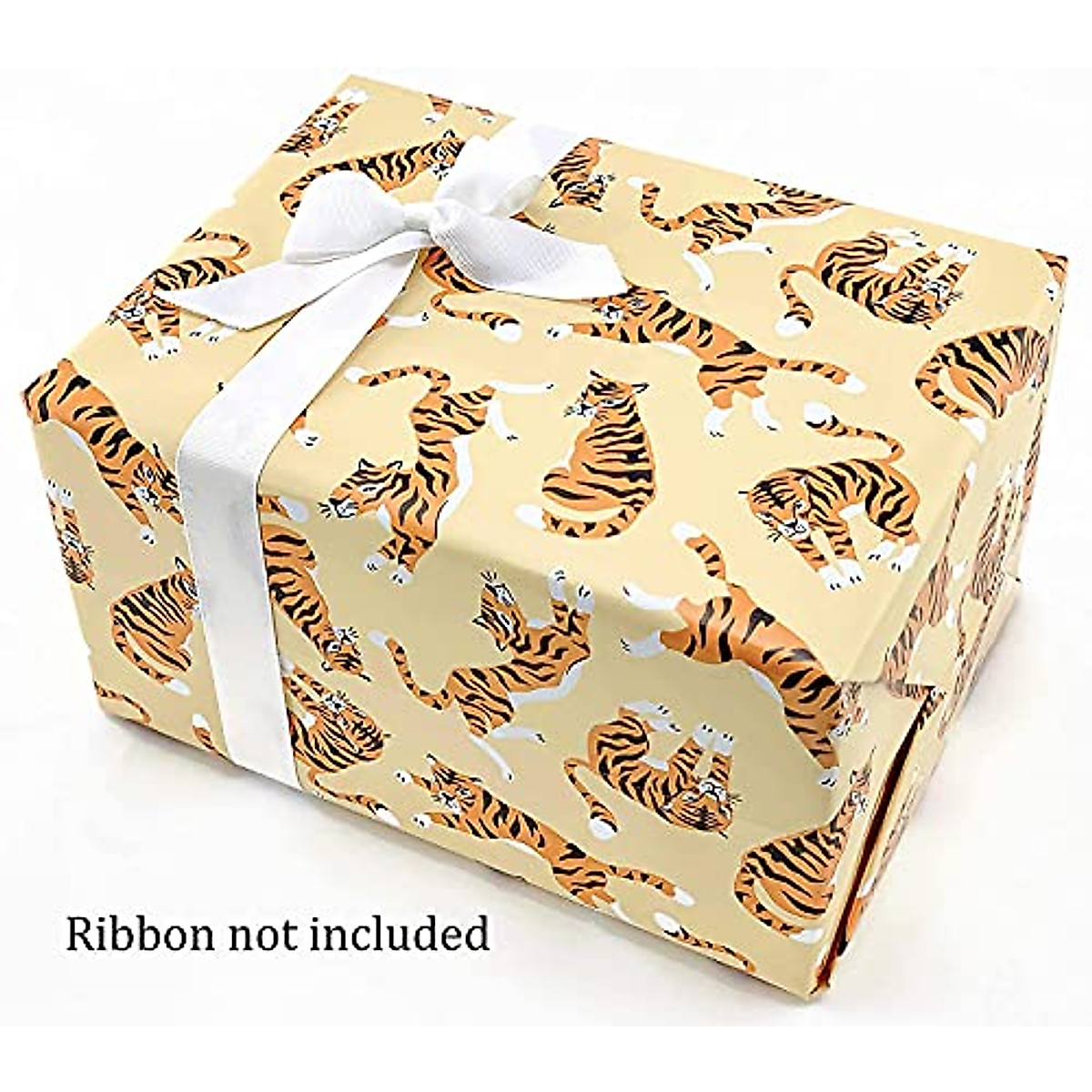 Stesha Party Tiger Wrapping Paper Funny Present Gift Wrap Folded Flat 30 x 20 Inch, 3 Sheets