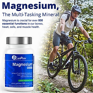 CanPrev Magnesium Malate, 120 Veg Caps, 120-Day Supply, 180mg Elemental Magnesium & 540mg Malic Acid, Vegan & Non-GMO, Supports Relaxation, Energy, Muscle Function, Bone Strength & Overall Well-Being
