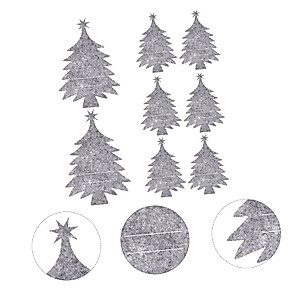 BESTOYARD 8pcs Christmas Tree Cutlery Bag Christmas Silverware Fork Cover Christmas Silverware Bags Christmas Tree Cutlery Holders Grey Decor Felt Cloth Tableware Tool Holder