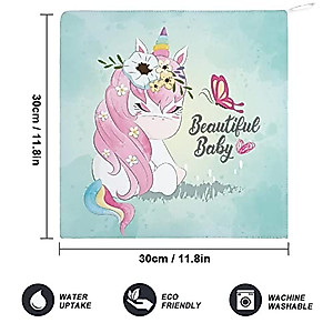 Lurnise Hand Towel Unicorn Butterfly Hand Towels Dish Towel Lanyard Design for Bathroom Kitchen Sports