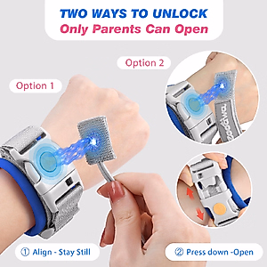 Zooawa Toddler Leash, Toddler Kids Harness Anti Lost Wrist Link with Magnetic Lock, Reflective Safety Baby Child Walking Wristband Leash for 2,3,4 Years Old Boys Girls, Blue