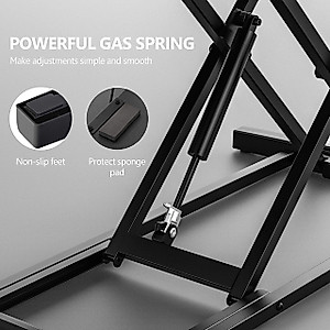 FITUEYES Height Adjustable Standing Desk 32” Wide Sit to Stand Converter Stand Up Desk Tabletop Workstation for Laptops Dual Monitor Riser Black SD308001WB