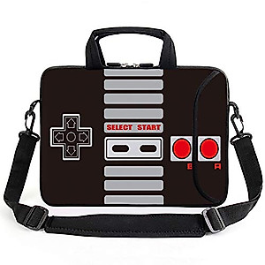 AMARY 14" 15" 15.4" 15.6" laptop sleeve chromebook case adjustable shoulder strap with handle accessory pocket for men women (Games)