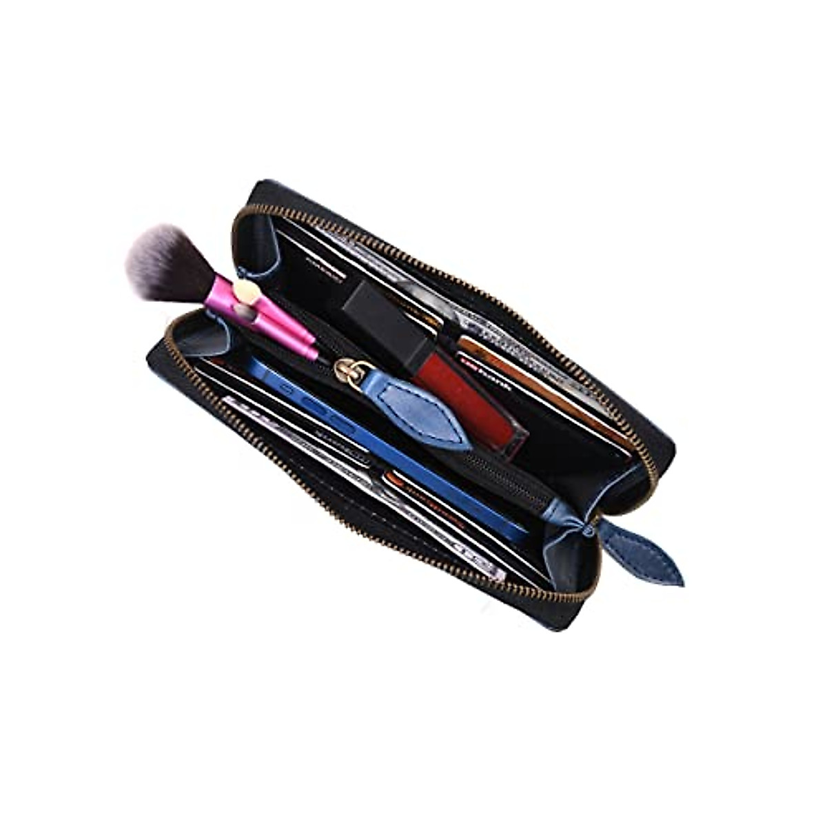 Women's RFID Blocking Large Capacity Leather Wallet Zip Around Phone Clutch Large Travel Purse Wristlet (Ocean Blue)