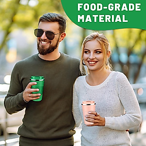 Insulated Coffee Tumblers with Flip Lid 12oz / 17oz, Stainless Steel Travel Coffee Mug Leak Proof, Vacuum Insulated Coffee Mug Thermos Cup, Keeps Cold and Hot for Coffee Tea