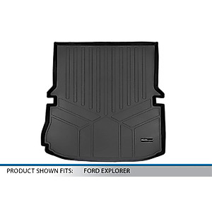 SMARTLINER All Weather Custom Fit Cargo Trunk Liner Floor Mat Behind 2nd Row Black Compatible with 2011-2019 Compatible with Ford Explorer