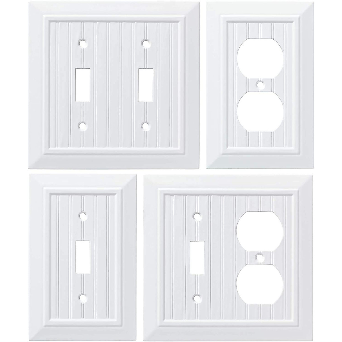 Franklin Brass W35272-PW-C Classic Beadboard Double Decorator Wall Plate, Single