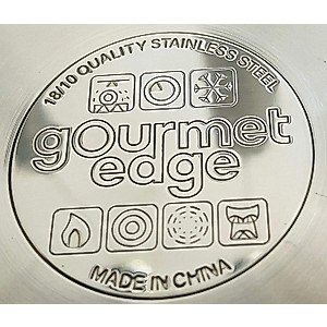 Gourmet Edge 12-Quart Stock Pot - Stainless Steel Soup Pots with Lid as Dishwasher and Oven Safe Cookware, Silver