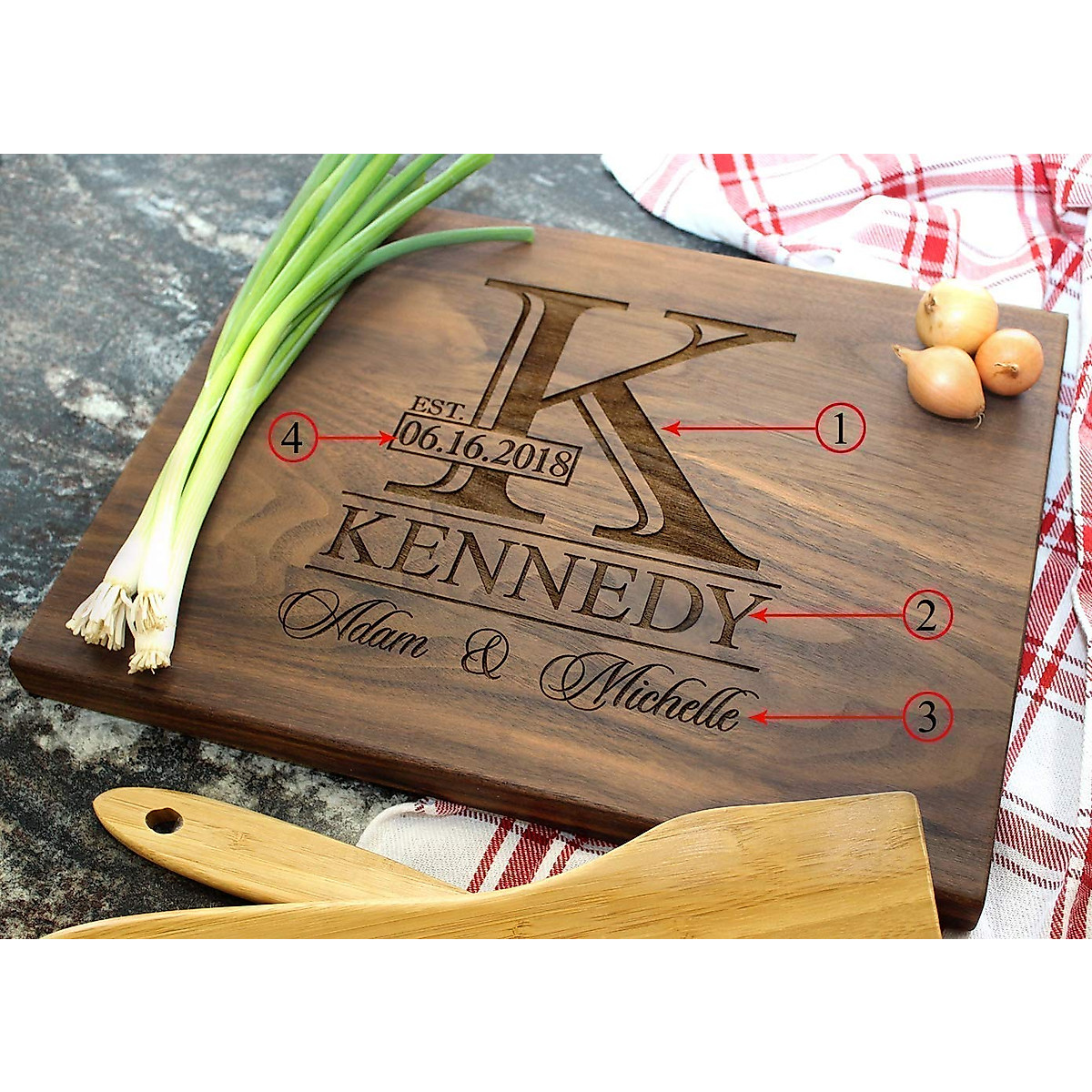 Personalized Cutting Boards, Wooden Custom Engraved Chopping Board for Wedding Gift, Bridal Shower, Engagement Gifts, Anniversary Gift, Housewarming Gift, Gift for friends