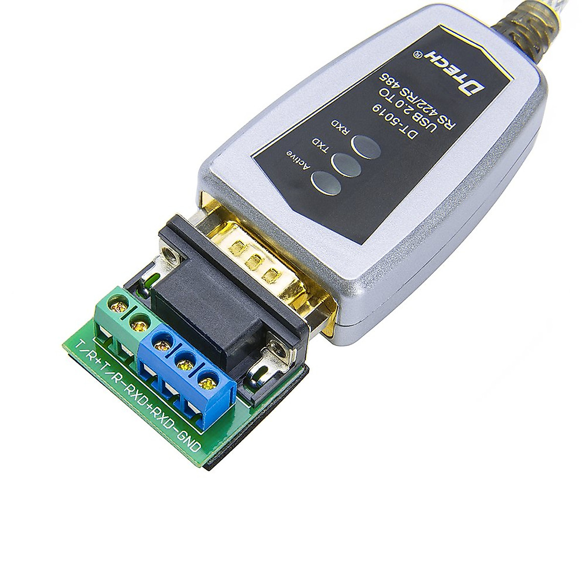 DTECH USB to RS422 RS485 Serial Port Adapter Cable with FTDI Chipset 5 Position Terminal Board for Windows 11 10 8 7 XP Mac (4 Feet)