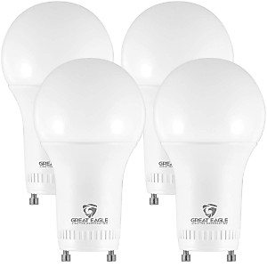 Great Eagle Lighting Corporation 40W GU24 LED Light Bulb, Dimmable, 2700K Warm White, UL, Twist-in 2 Prong (4-Pack)
