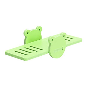 balacoo Wooden Toys Wooden Toys 3 Pcs Hamster Toys Wooden Seesaw Cartoon Frog Platform Climbing Toys Sport Exercise Toys for Hamster Mic Hedgehog Lizard Small Animals Green Chew Toys Chew Toys