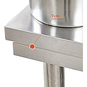 Commercial Kitchen Work Catering Table for Hotel, Kitchen Work Table Commercial Stainless Steel Worktable Work Bench with Adjustable Table Foot Scratch Resistent Rack (Size : 80x80x80cm)