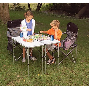 Coleman Pack-Away 4-in-1 Folding Table, Lightweight Outdoor Camping Table with 3 Adjustable Heights, Leveling Feet, & Securing Brackets; Great for Patio & Deck, Camping, Tailgating, & More