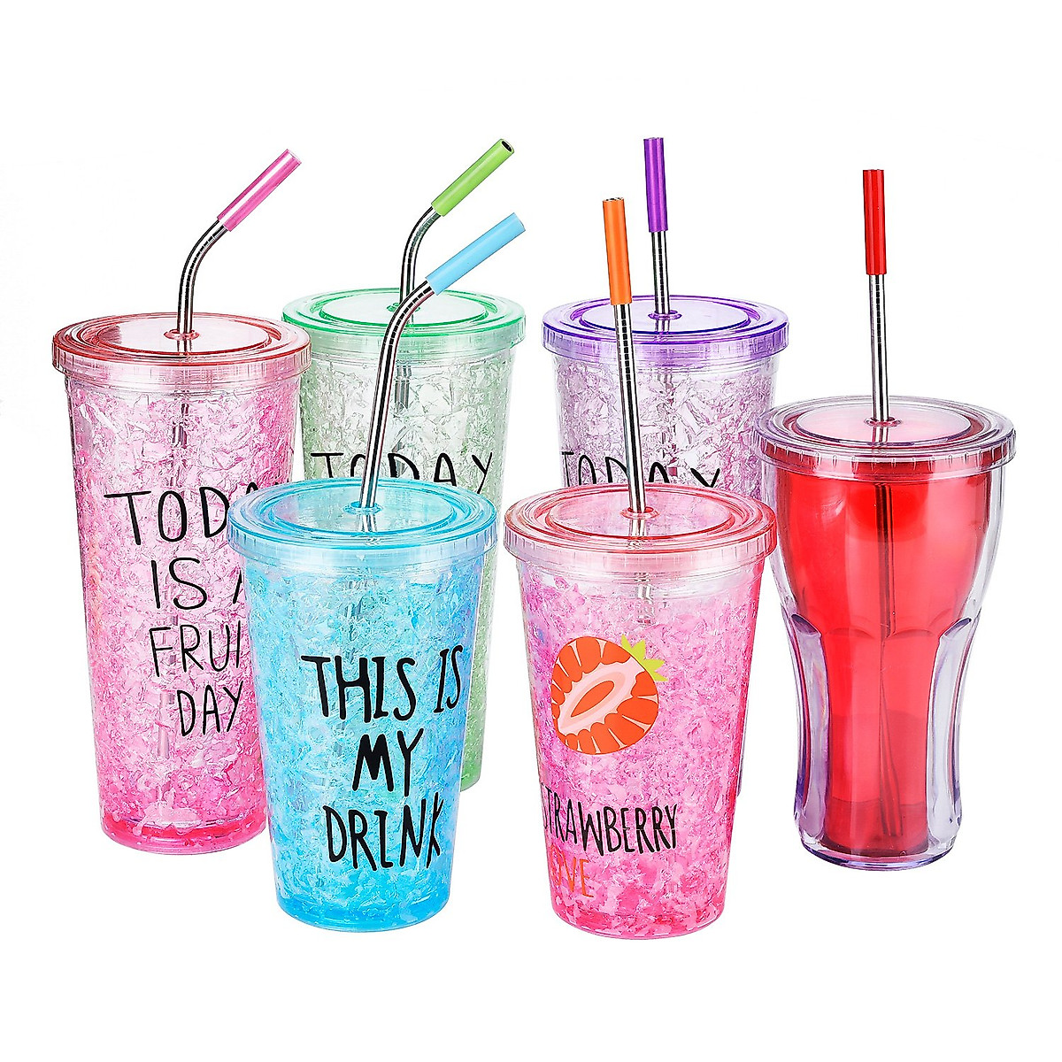 ALINK 8-Pack Stainless Steel Straws, 10.5” Long Reusable Replacement Metal Straws for 20 30 OZ Yeti Tumbler, RTIC, Tervis, Mason Jar, With 8 Silicone Tips, 2 Cleaning Brush and 1 Carrying Case