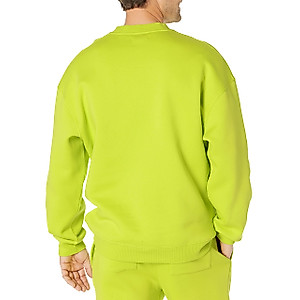 Amazon Essentials Men's Oversized-Fit Crewneck Sweatshirt (Available in Big & Tall), Lime Green, 4X-Large Big