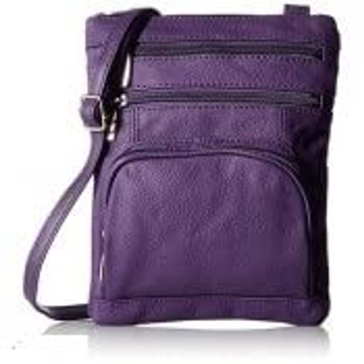 Steeltime Unisex Super Soft Leather Crossbody Bag with 6 Compartments & Carrying Strap | Crossbody Bags for Women, Men | Bolsos Para Mujer | Purple