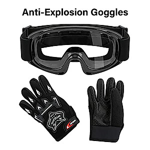 TCT-MOTORPARTS Black Skull Boy DOT Kids Youth Motocross Helmets ATV Off-Road Dirt Bike Motorcycle Full Face Helmet+Gloves+Goggles X-Large