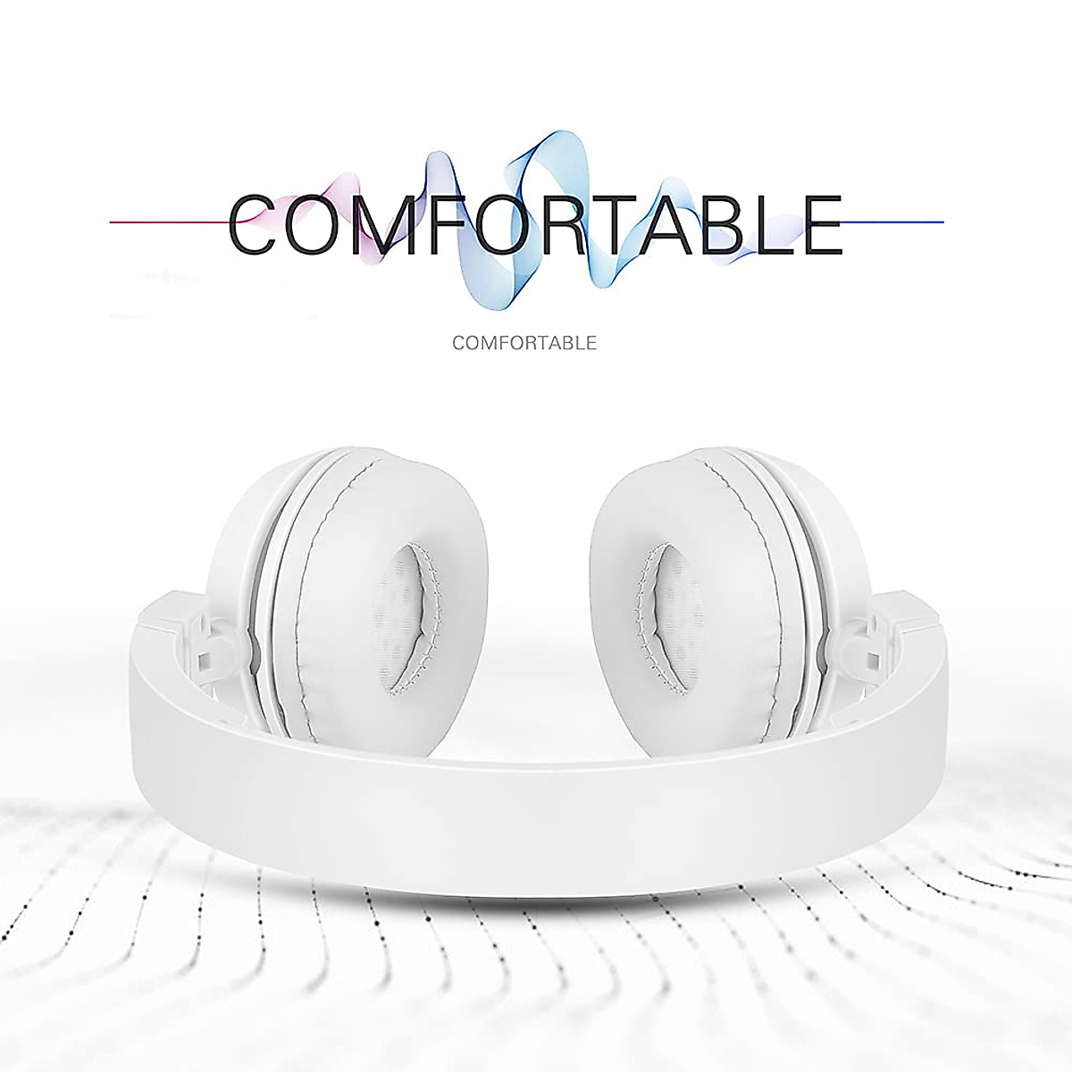 Wired Headset with Microphone, Stereo Deep Bass Gaming Headset Foldable Headphone with 3.5mm Jack and Soft PU Earmuffs for PC, Laptop, iPad, iPhone, Nintendo Switch (WHITE)