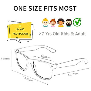 12 Packs Man Women Retro Wholesales Neon Party Favor Sunglasses Accessories, Adult Multi color