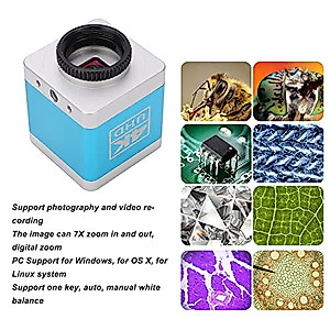 Microscope Camera USB Microscope Camera USB Industrial Camera Video Microscope Inspection Microscope 4k Microscope Camera Hd Output USB Industrial Camera with 180x LensLight (US