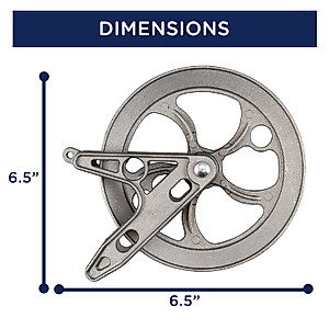 Ben-Mor Strata Outdoor Clothesline Pulley Ball Bearing Style - 6.5” Heavy Duty Metal, Rustproof Silver Pulley for Clothes Line Outdoors, Outdoor Laundry Line Pulley for Clothes,Coats, Blankets(1 unit)