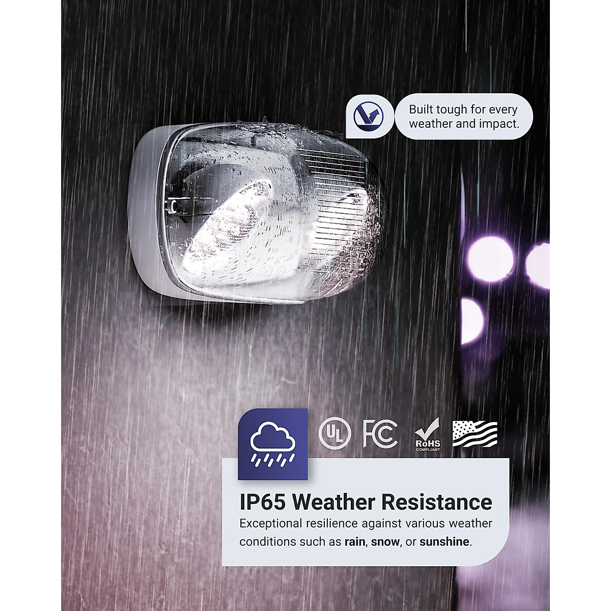 Sunco LED Outdoor Emergency Light, 2-Head Adjustable Wet Rated Exit Lights with Battery Backup, Egress Light, Fire Resistant, 2.4W, 400 LM, 6500K CCT, AC120-277V, UL